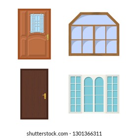 Bitmap Design Door Front Logo Set 스톡 일러스트 1301366311 | Shutterstock