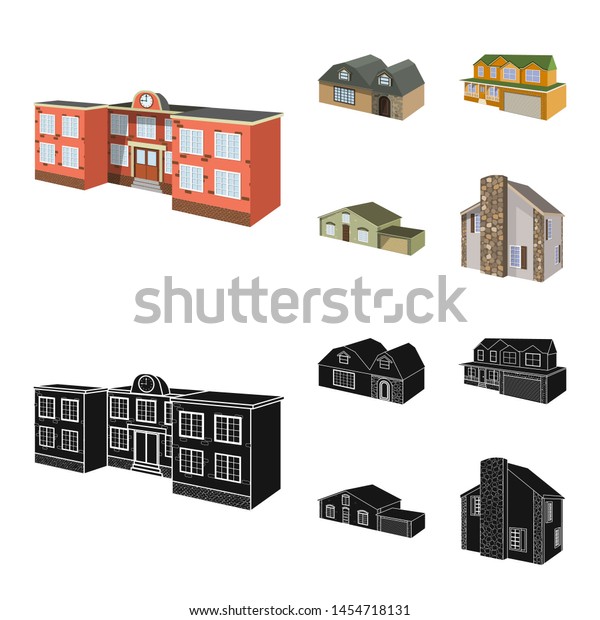 Bitmap Design Facade Housing Symbol Set Stock Illustration 1454718131 ...