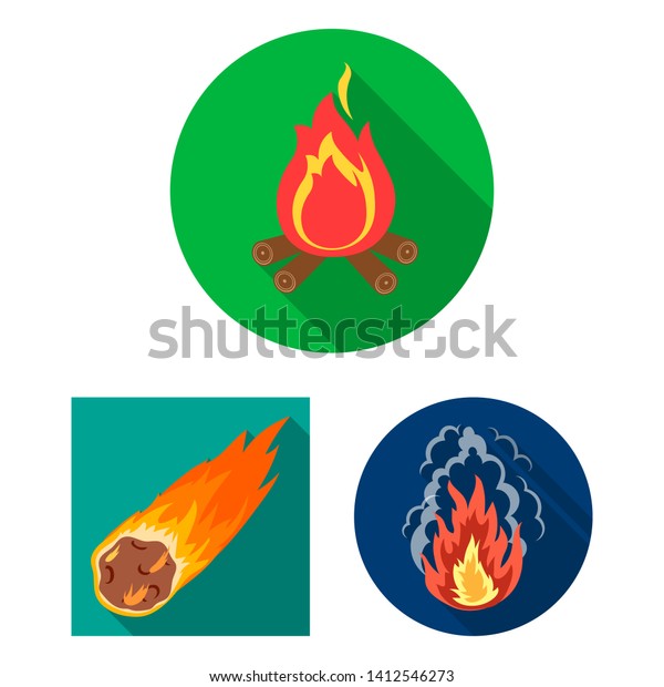 Bitmap Design Fire Flame Logo Set Stock Illustration 1412546273 ...