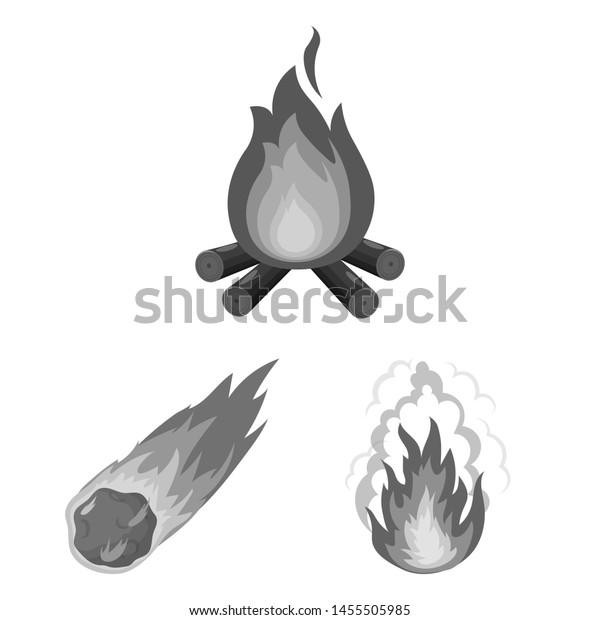 Bitmap Design Fire Flame Logo Set Stock Illustration 1455505985 ...