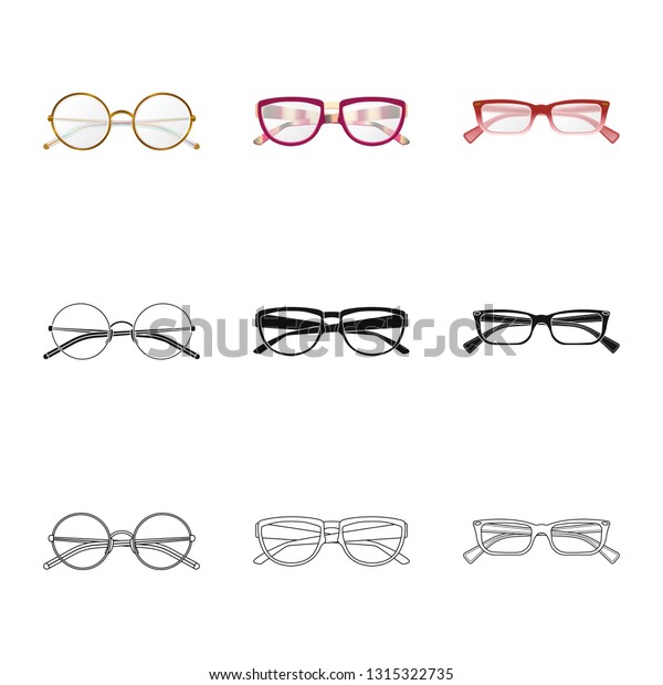 Bitmap Design Glasses Frame Logo Collection Stock Illustration ...
