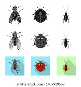 Bitmap Design Insect Fly Symbol Set Stock Illustration 1409919557 ...