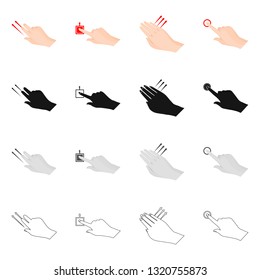 Bitmap Design Touchscreen Hand Icon Set Stock Illustration 1320755873 ...