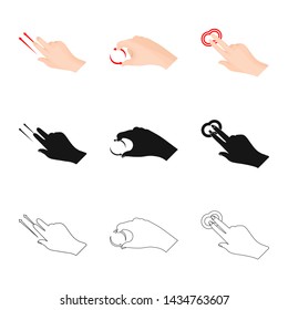 Bitmap Design Touchscreen Hand Icon Set Stock Illustration 1434763607