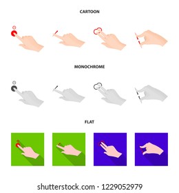 Bitmap Design Touchscreen Hand Sign Collection Stock Illustration ...