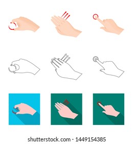 Bitmap Design Touchscreen Hand Sign Collection Stock Illustration ...