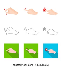 Bitmap Illustration Touchscreen Hand Sign Collection Stock Illustration ...