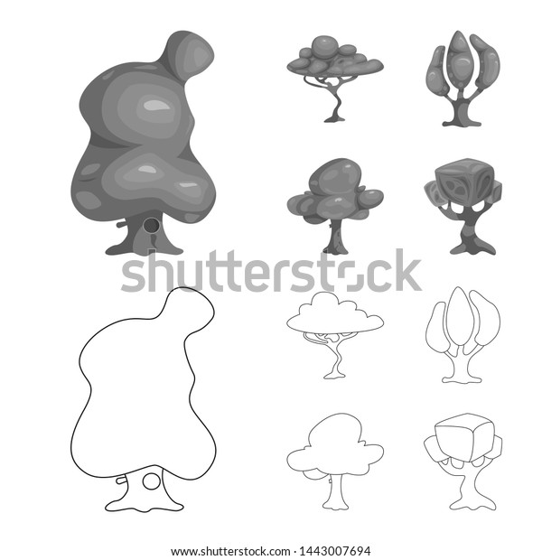 Bitmap Design Tree Nature Icon Collection Stock Illustration 1443007694 ...