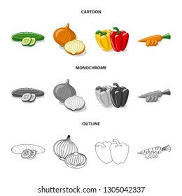 Bitmap Design Vegetable Fruit Icon Collection Stock Illustration ...