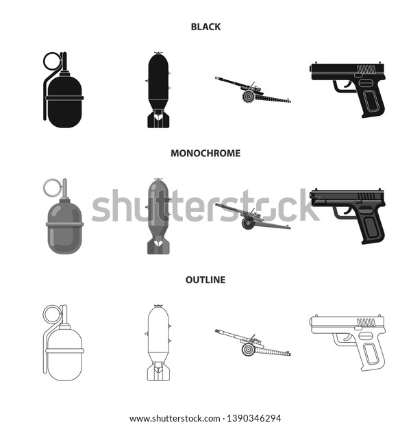 Bitmap Design Weapon Gun Icon Set Stock Illustration 1390346294 ...