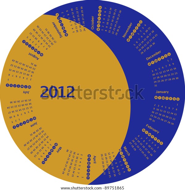 Bitmap Illustration 2012 Rotating Calendar Symbolic Stock Illustration ...
