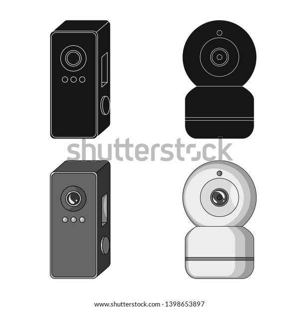 Bitmap Illustration Cctv Camera Icon Set 스톡 일러스트 1398653897 | Shutterstock