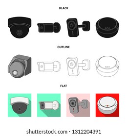 Bitmap Illustration Cctv Camera Logo Collection Stock Illustration ...