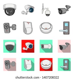 Vector Illustration Cctv Camera Icon Collection Stock Vector (Royalty ...