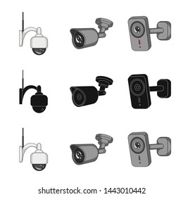 Bitmap Illustration Cctv Camera Logo Set Stock Illustration 1443010442 ...