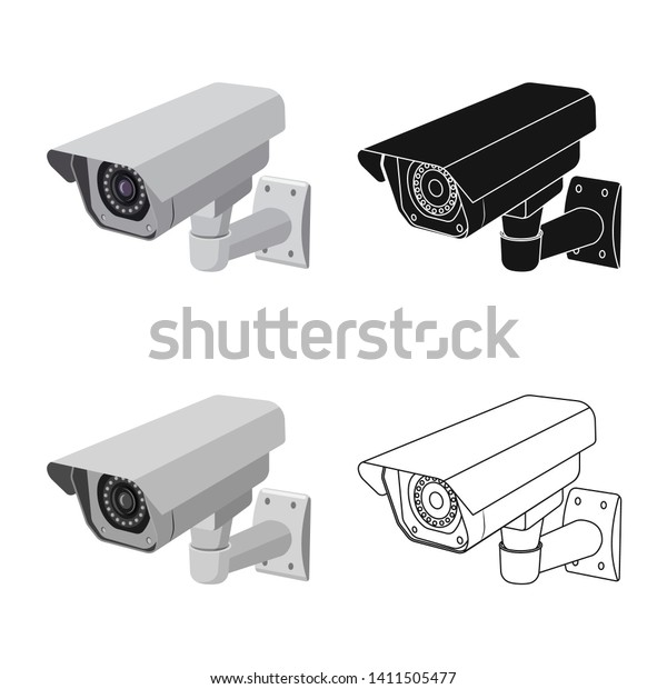 Bitmap Illustration Cctv Camera Logo Set Stock Illustration 1411505477 ...