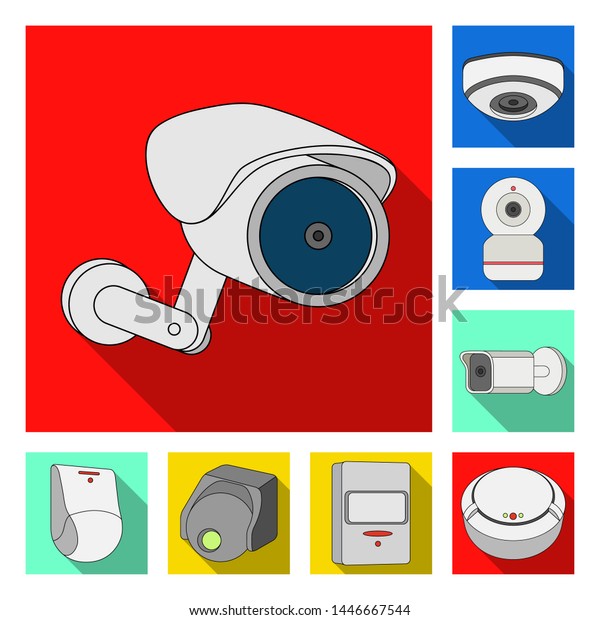 Bitmap Illustration Cctv Camera Logo Set Stock Illustration 1446667544 ...