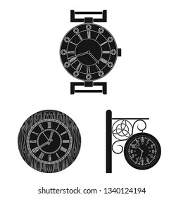 Bitmap Illustration Clock Time Icon Set Stock Illustration 1340124194 ...