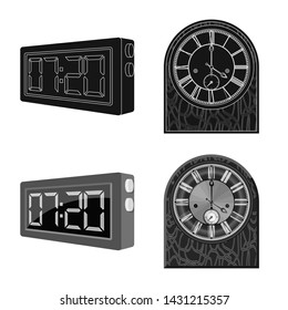Bitmap Illustration Clock Time Logo Collection Stock Illustration ...