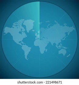 Bitmap Illustration Concept World Map On Stock Illustration 221498671