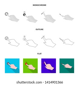 Bitmap Illustration Touchscreen Hand Sign Set Stock Illustration ...