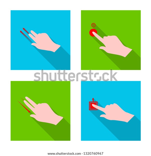 Bitmap Illustration Touchscreen Hand Symbol Collection Stock ...