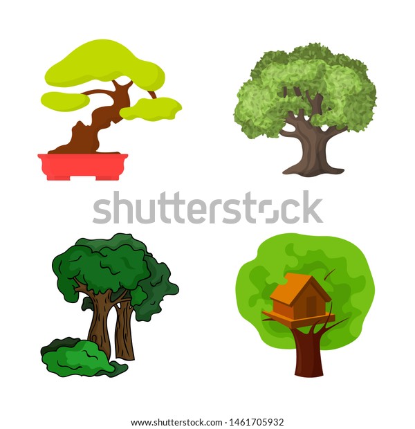 Bitmap Illustration Tree Forest Icon Collection Stock Illustration ...