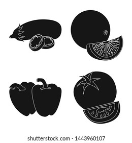 Bitmap Illustration Vegetable Fruit Logo Collection Stock Illustration ...