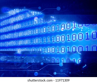 Computer Cable On Binary Numbers Background Stock Photo 671818951 ...