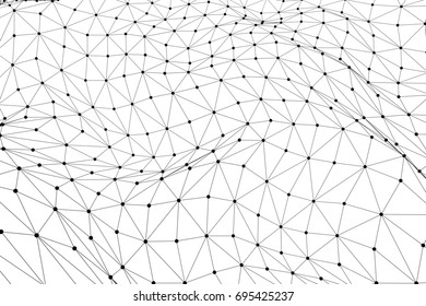 Black 3d Low Poly Wireframe Mesh Stock Illustration 695425237 ...