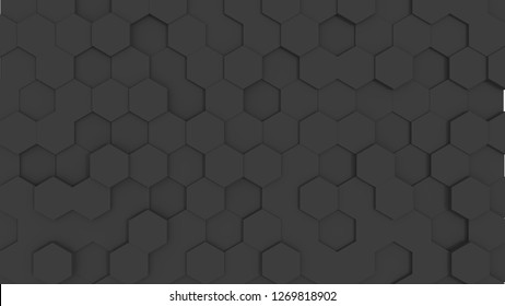 Black Abstract Hexagonal Shape Formation Structure Stock Illustration ...