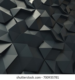 Black Abstract Triangles Backdrop 3d Rendering Stock Illustration ...