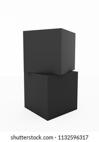 Black Rectangular Box On Isolated White Stock Illustration 1659204712 ...