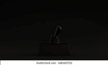 Black Button Switch Black Background Front Stock Illustration ...