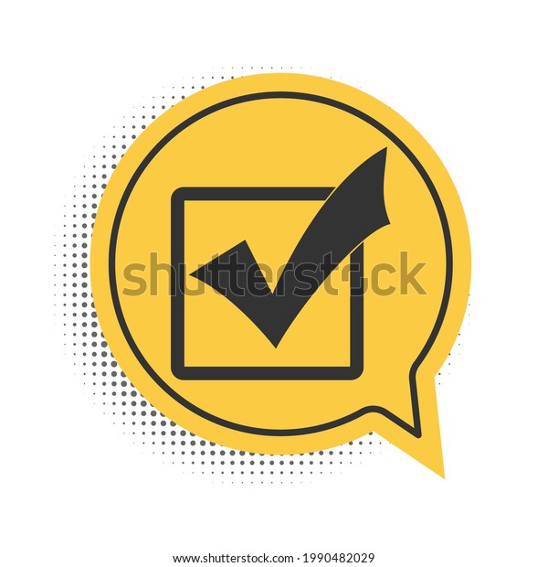 Black Check Mark Box Icon Isolated Stock Illustration 1990482029 ...