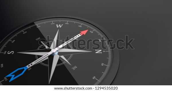 Black Compass Dark Background 3d Illustration Stock Illustration ...