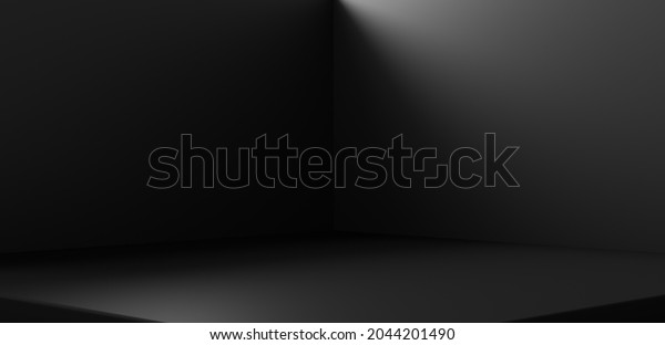 Black Corner Room Background Empty Interior Stock Illustration ...