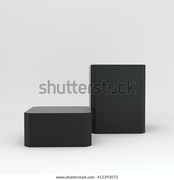 Black Cube Displays Stock Illustration 412393072