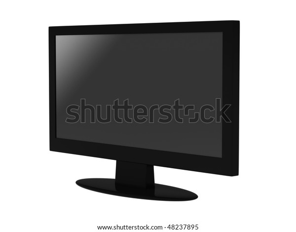 Black Flat Lcd Tv Side View Stock Illustration 48237895 | Shutterstock