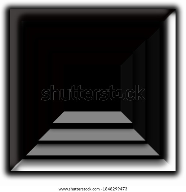 Black Gradient Background Visually Volumetric Frames Stock Illustration ...