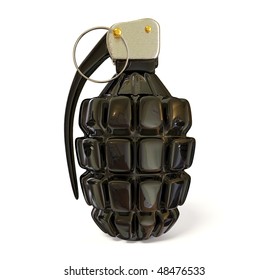 Black Grenade On White Background Stock Illustration 48476533