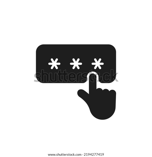 Black Hand Pointer Like Password Button Stock Illustration 2194277419 ...