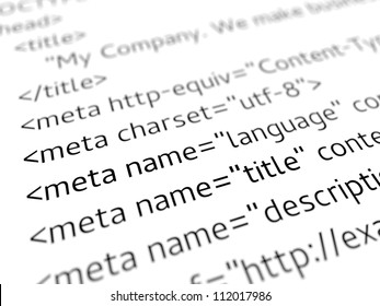 Black Html Code On White Background Stock Illustration 112017986 ...