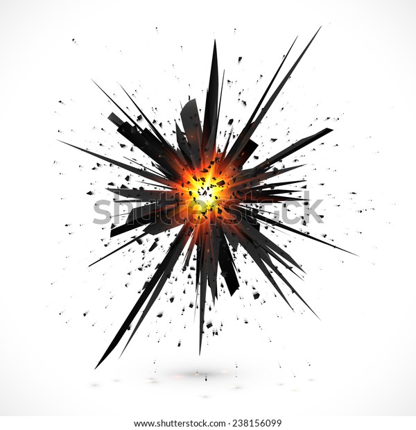 Black Isolated Explosion Blocks Particles Stock Illustration 238156099
