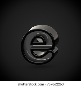 Black Letter E Lowercase 3d Render Stock Illustration 757862263