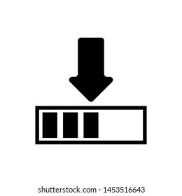 Black Loading Icon Isolated On White Stock Vector (Royalty Free ...