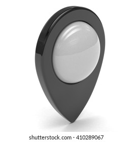 Black Map Pointer Isolated 3d Rendering Stock Illustration 410289067 ...