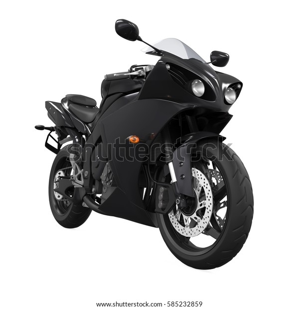 Black Motorcycle Isolated 3d Rendering Stock Illustration 585232859 ...