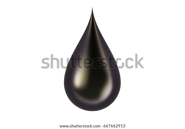 Black Oil Drop 3d Rendering Isolated Stock Illustration 667662913