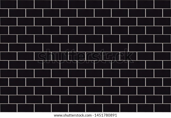 Black Rectangle Ceramic Mosaic Tile Wall Stock Illustration 1451780891 ...